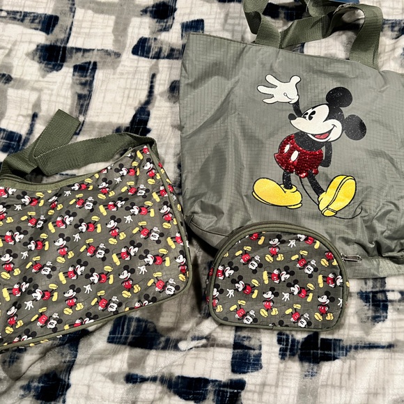 Disney | Bags | Mickey Mouse Kids Accessory Set Green | Poshmark
